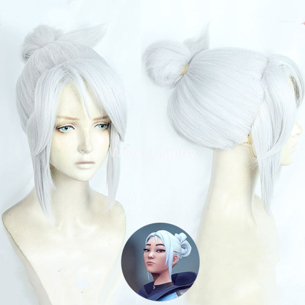 Valorant Jett Silver Gray Cosplay Wig – Winkcosplay