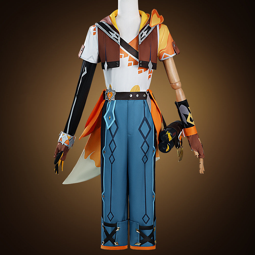 Genshin Impact Bennett Adventures in Blazing Hue Cosplay Costume ...