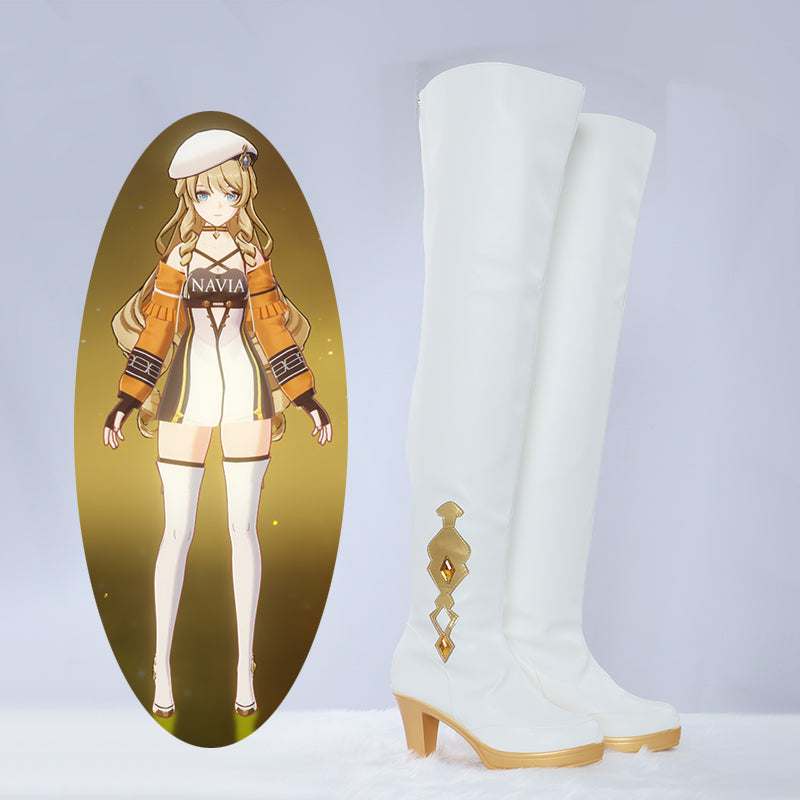 Genshin Impact Navia Race Queen Shoes Cosplay Boots – Winkcosplay