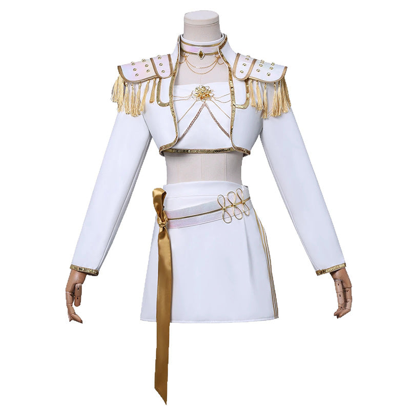 KPop Demon Hunters HUNTR/X Mira Golden White Dance Outfit Artificial L ...