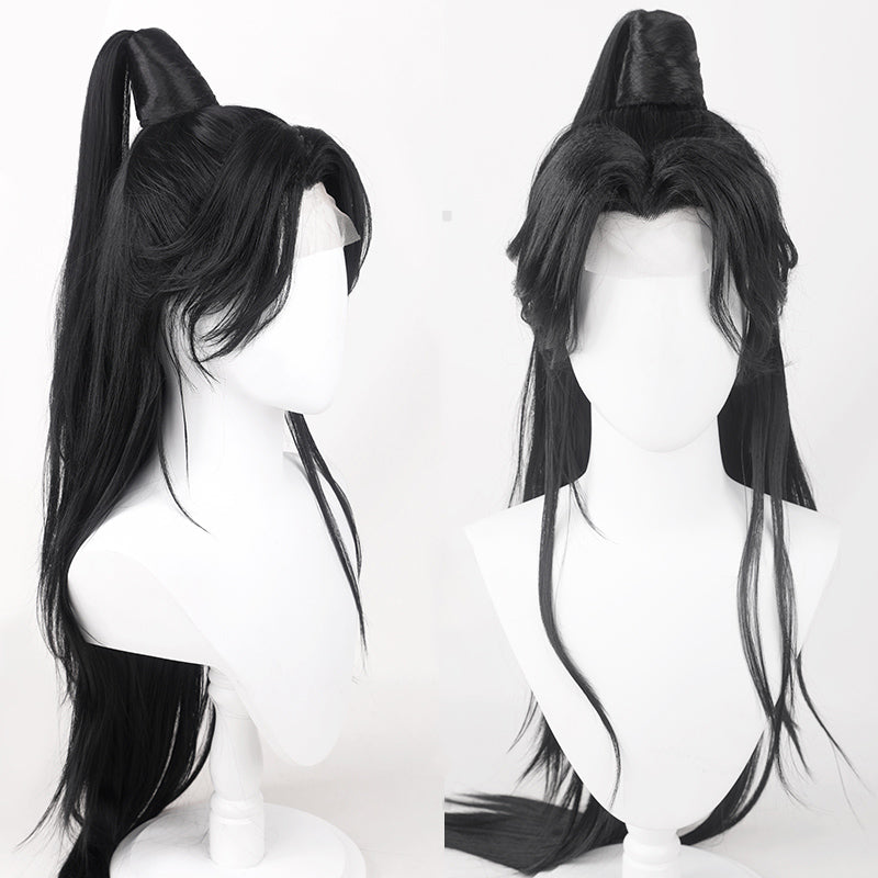 Limbus Company Jia Qiu Natural Black Cosplay Wig – Winkcosplay