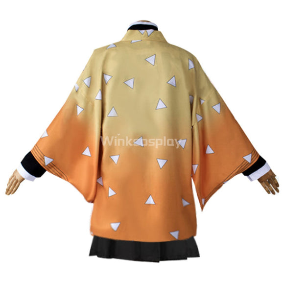 Demon Slayer: Kimetsu No Yaiba Agatsuma Zenitsu Female Cosplay Costume ...