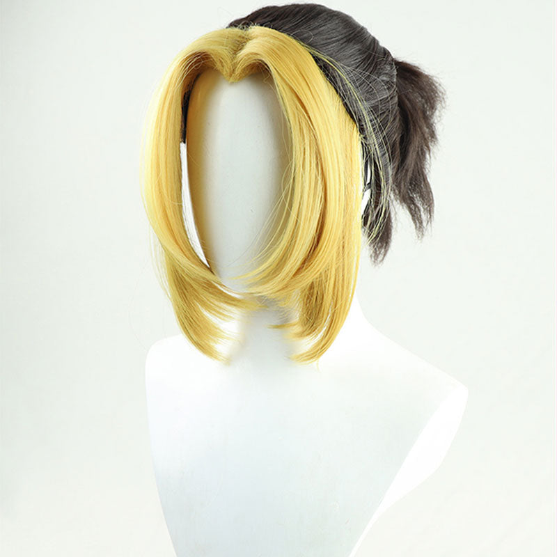 Demon Slayer: Kimetsu no Yaiba Season 2 Makio Golden Brown Cosplay Wig ...