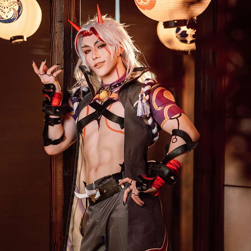 Genshin Impact Arataki Itto Cosplay Costume Winkcosplay