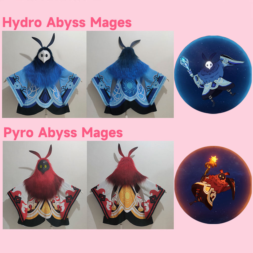 Genshin Impact Cryo Pyro Electro Hydro Abyss Mages Cosplay Costume ...