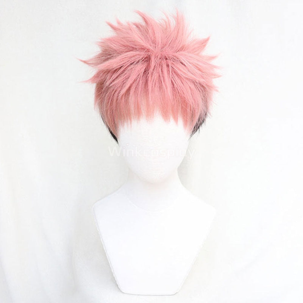 Jujutsu Kaisen Sorcery Fight Yuji Itadori Halloween Pink Cosplay Wig ...