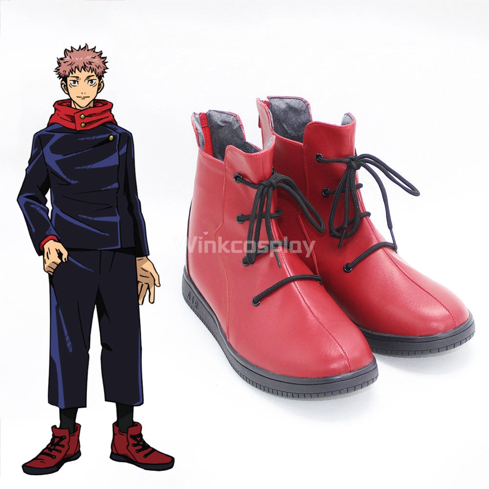 Jujutsu Kaisen Sorcery Fight Yuji Itadori Red Cosplay Shoes – Winkcosplay