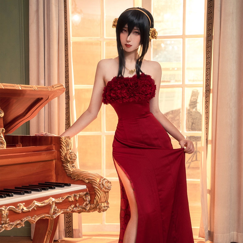 SPY X FAMILY Yor Forger Red Dress Cosplay Costume – Winkcosplay